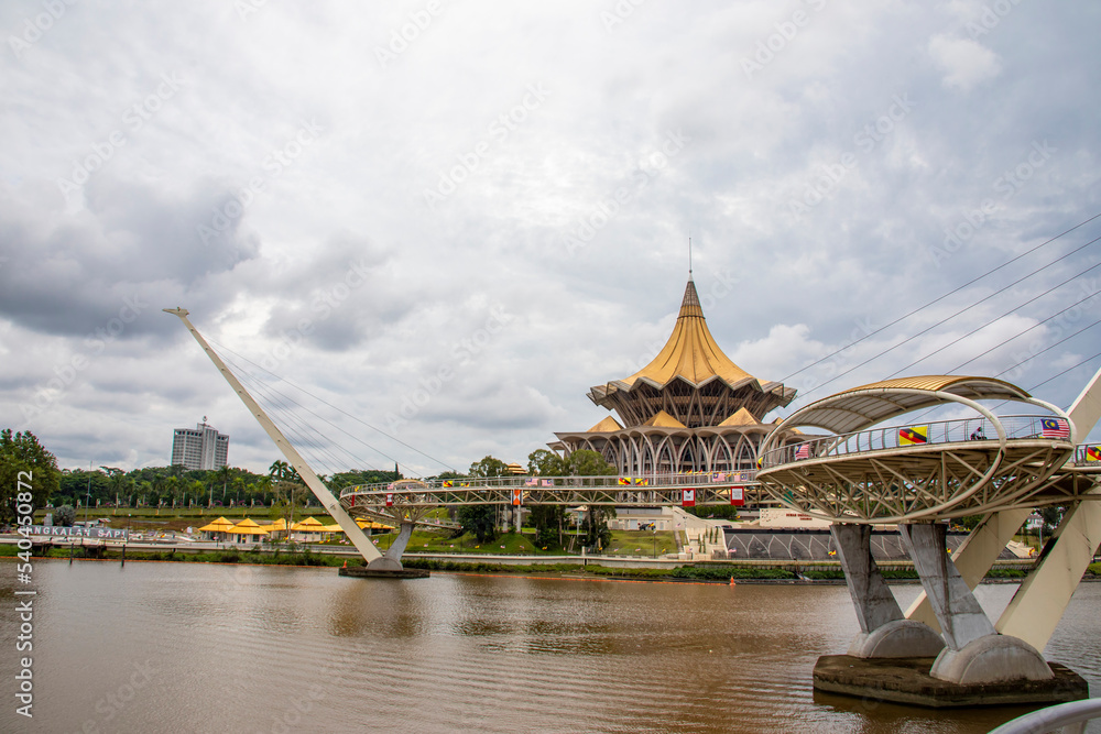 Kuching Malaysia Sep 3rd 2022: the view of Sarawak river and the view ...