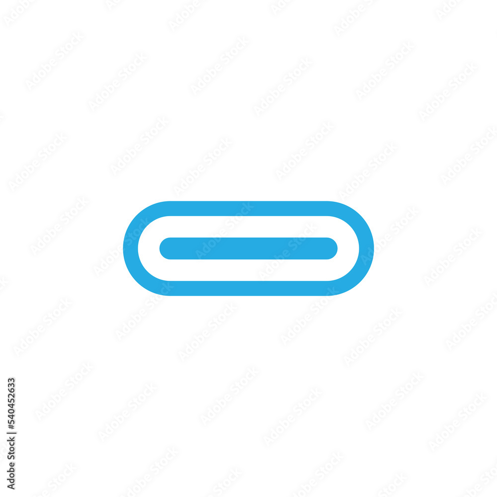 eps10 blue vector USB Type C port connector abstract icon isolated on ...