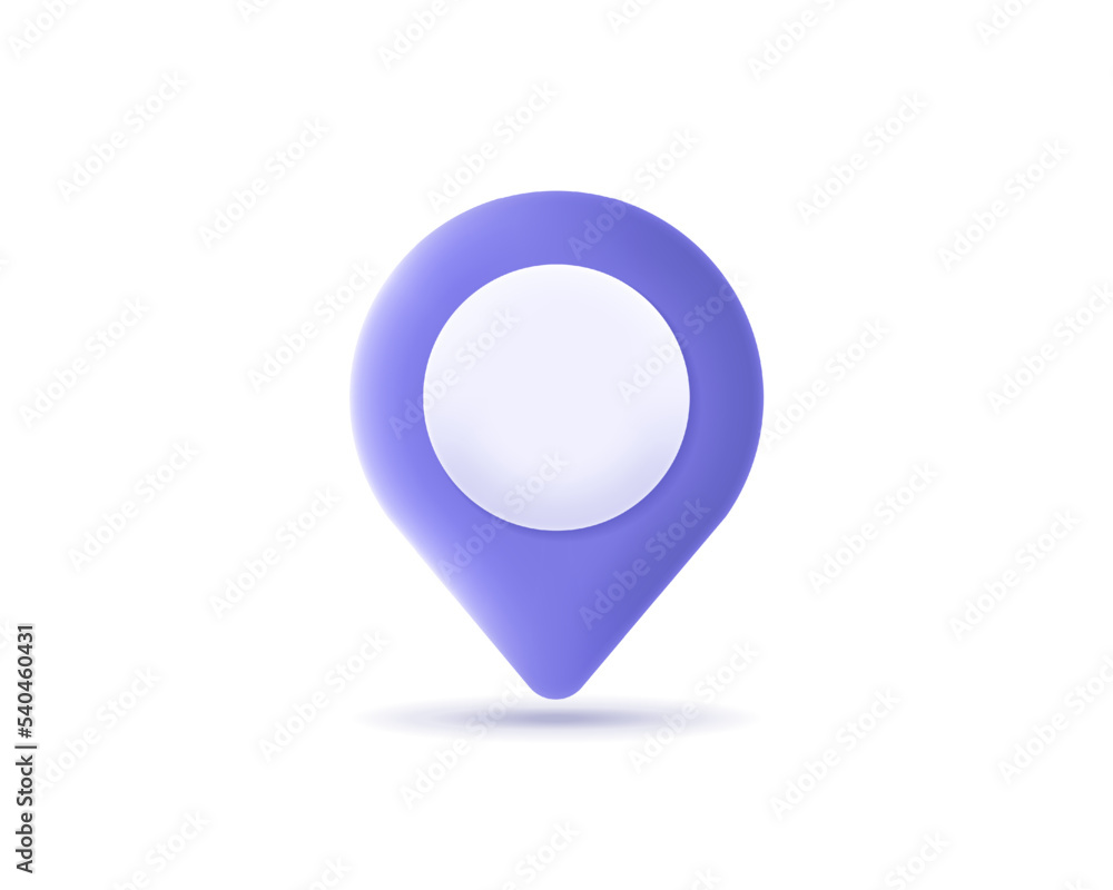 3D realistic location cartoon vector concept. 3d vector render ...