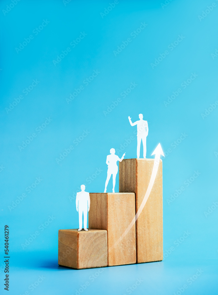 Population increase, people evolution chart, leadership concept. Rise ...