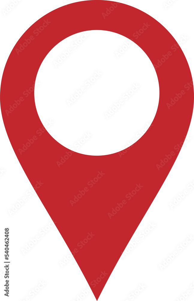 Big Red GPS location icon vector, map outline illustration, Global ...