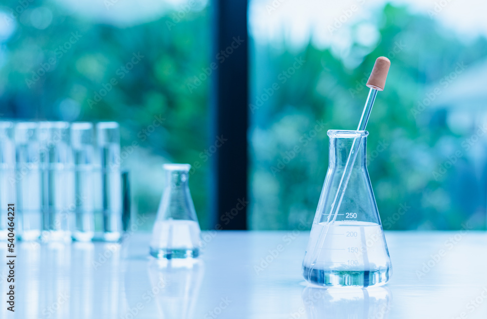 Concept of chemical, scientific experiment, monkeypox virus. Closeup ...