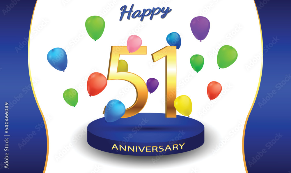 51 aniversary celebration background. 51st anniversary banner. 51 year ...