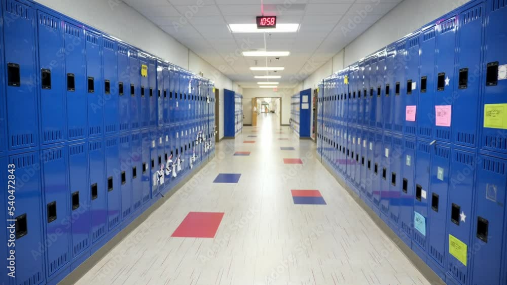 School hallway lockers Stock Video | Adobe Stock