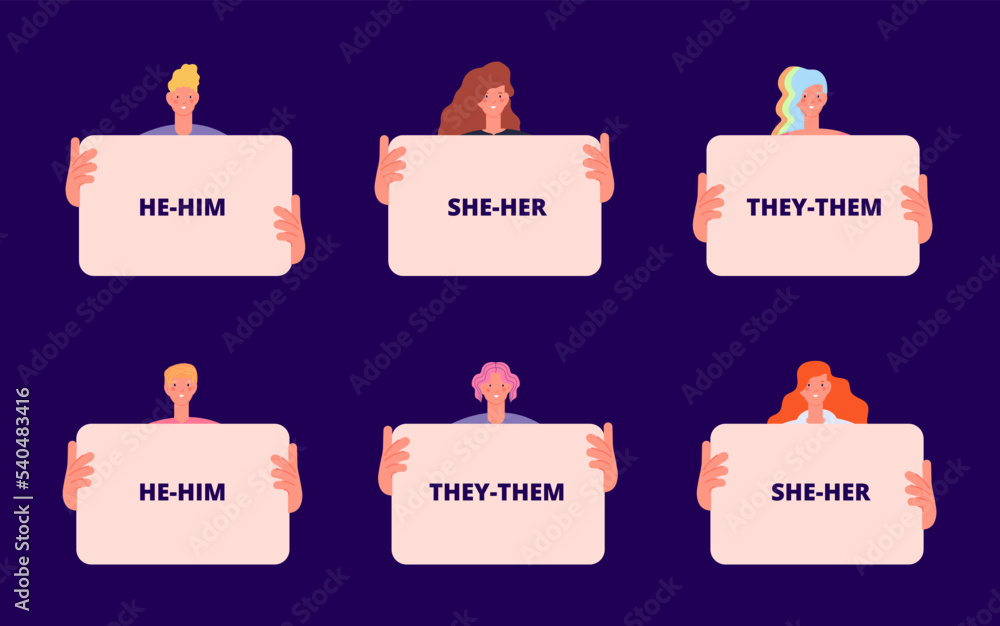 People id pronoun, gender millennials self identifications. Non binary ...