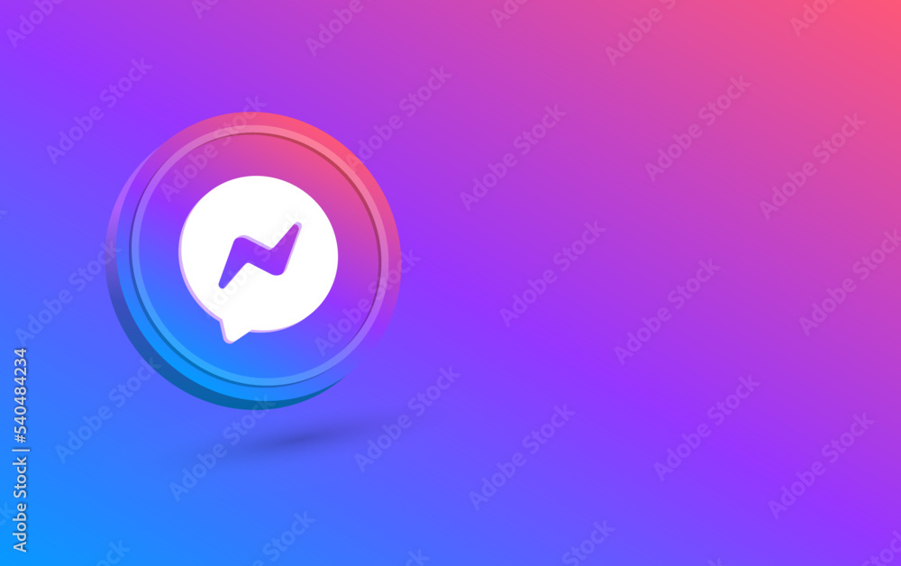 Vecteur Stock 3d messenger logo isolated on blue background . facebook ...