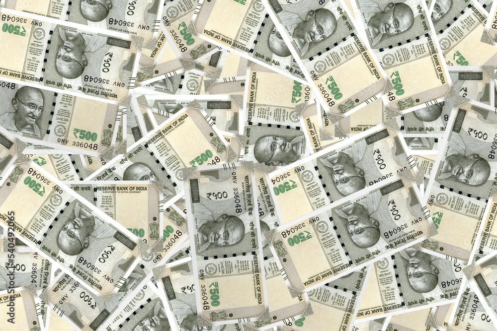 Indian currency of 500 rupee notes background Stock Illustration ...
