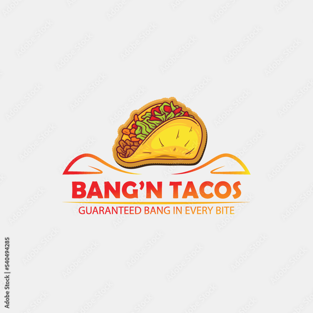 Tacos logo design isolated on white background Stock Vector | Adobe Stock