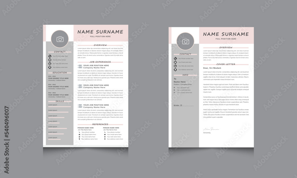 Creative and modern Resume CV Template, Professional Resume Layout with ...