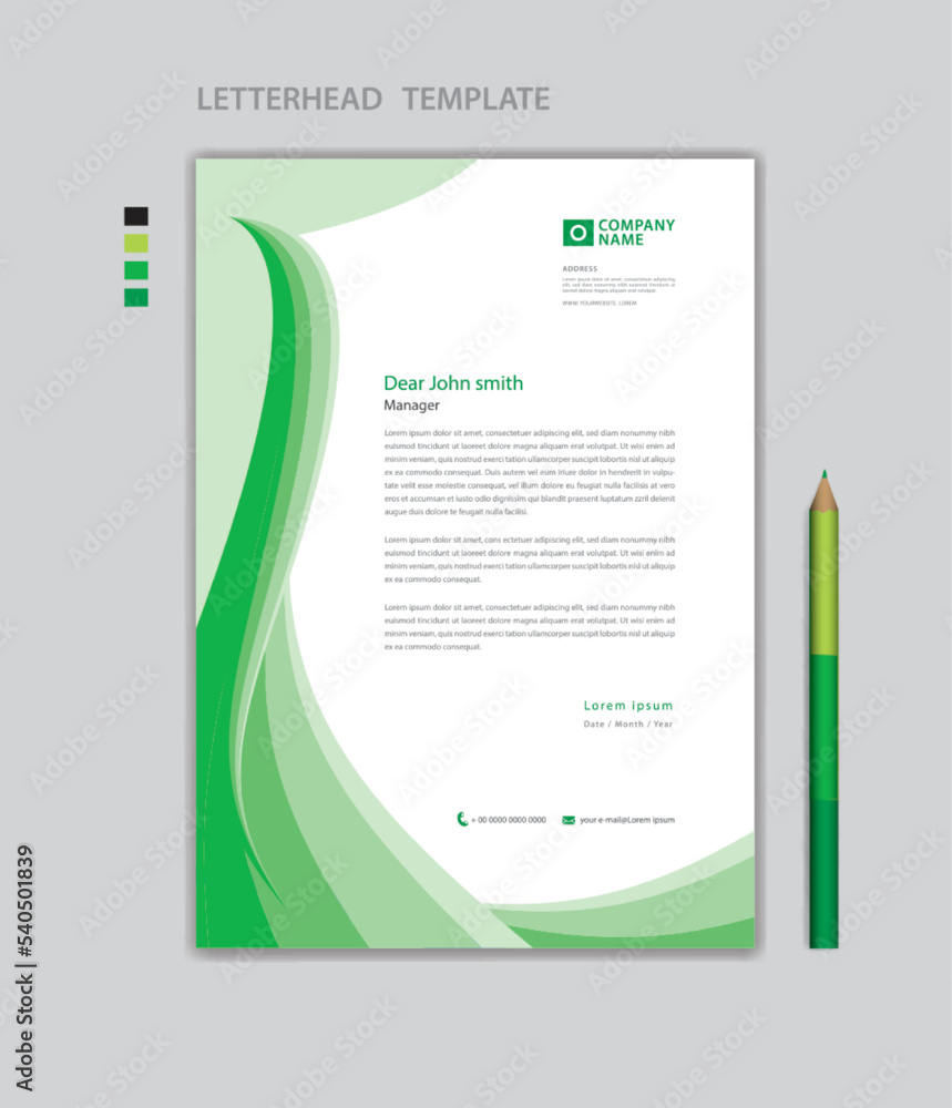 Creative Letterhead template vector, minimalist style, printing design ...