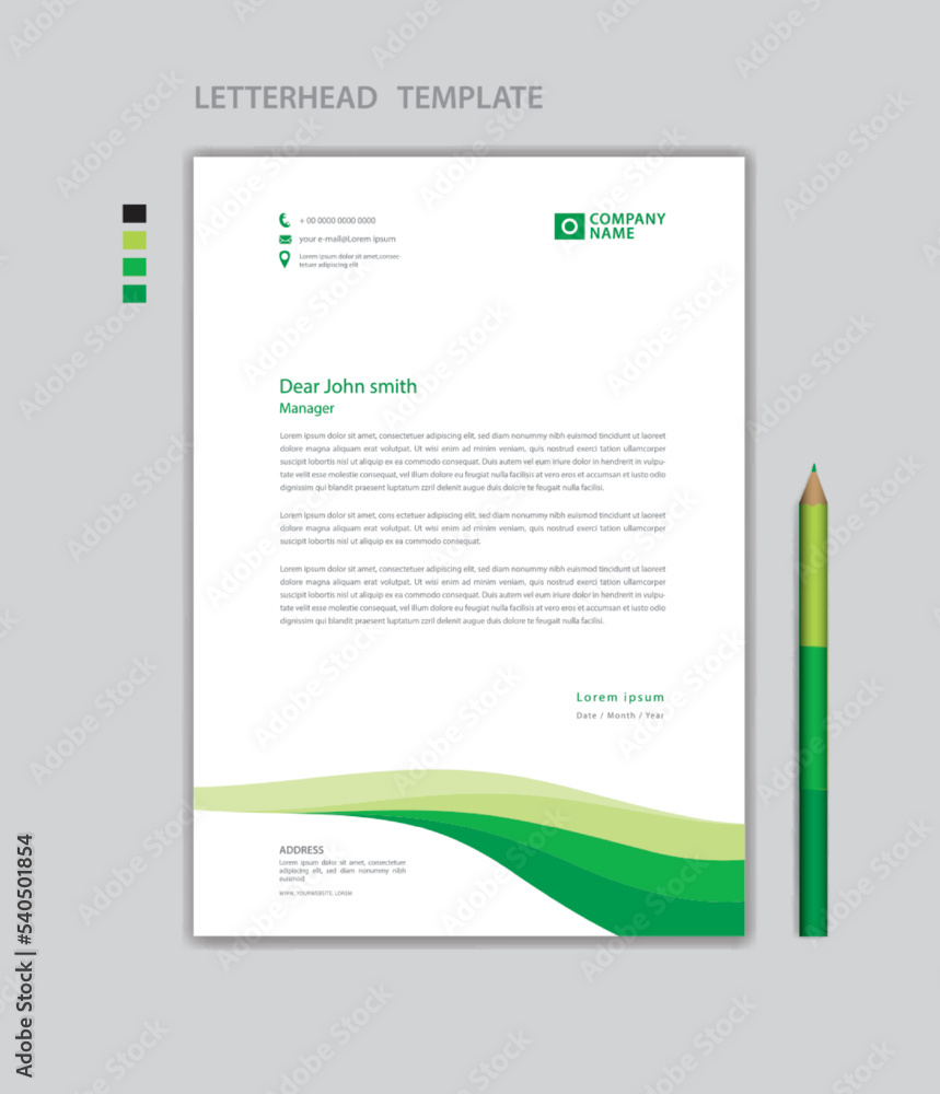 Creative Letterhead template vector, minimalist style, printing design ...