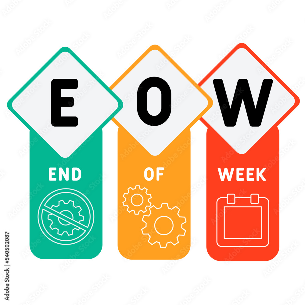 EOW - End Of Week acronym. business concept background. vector ...