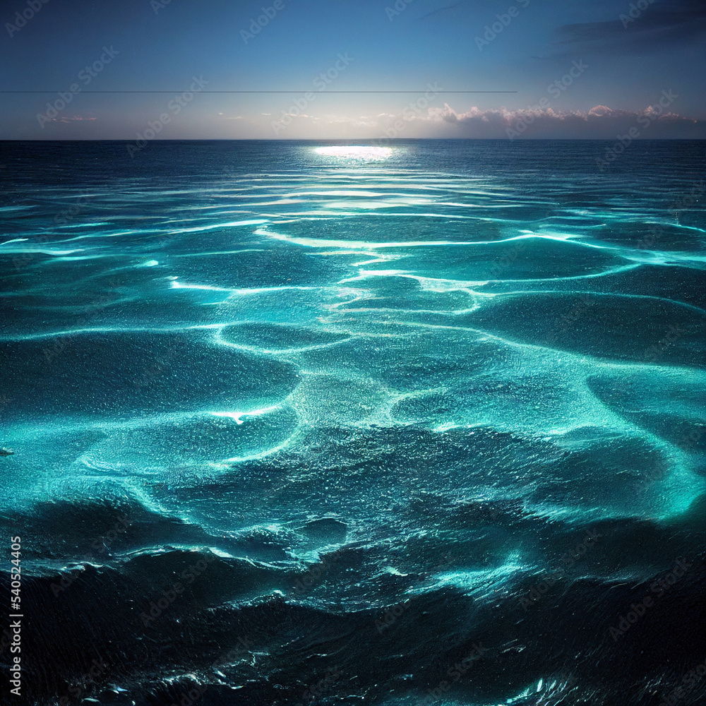 Bioluminescence. Bio luminescent ocean. Bioluminescent plankton in the ...