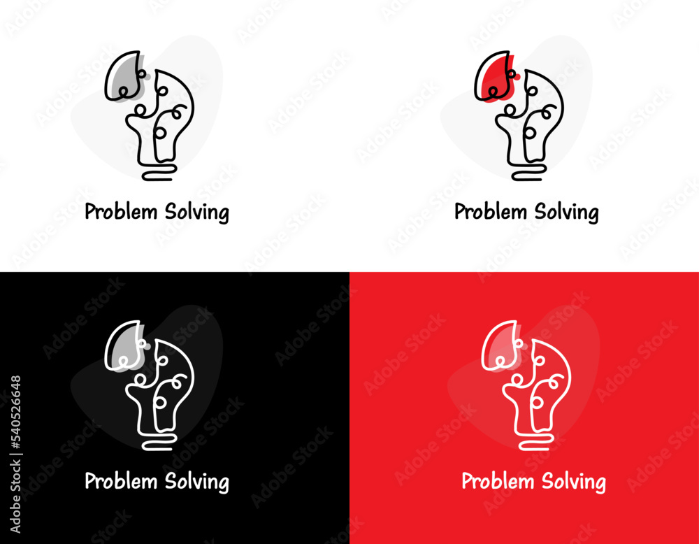 Problem solving vector line icon. jigsaws Puzzle monoline icon. Stock ...