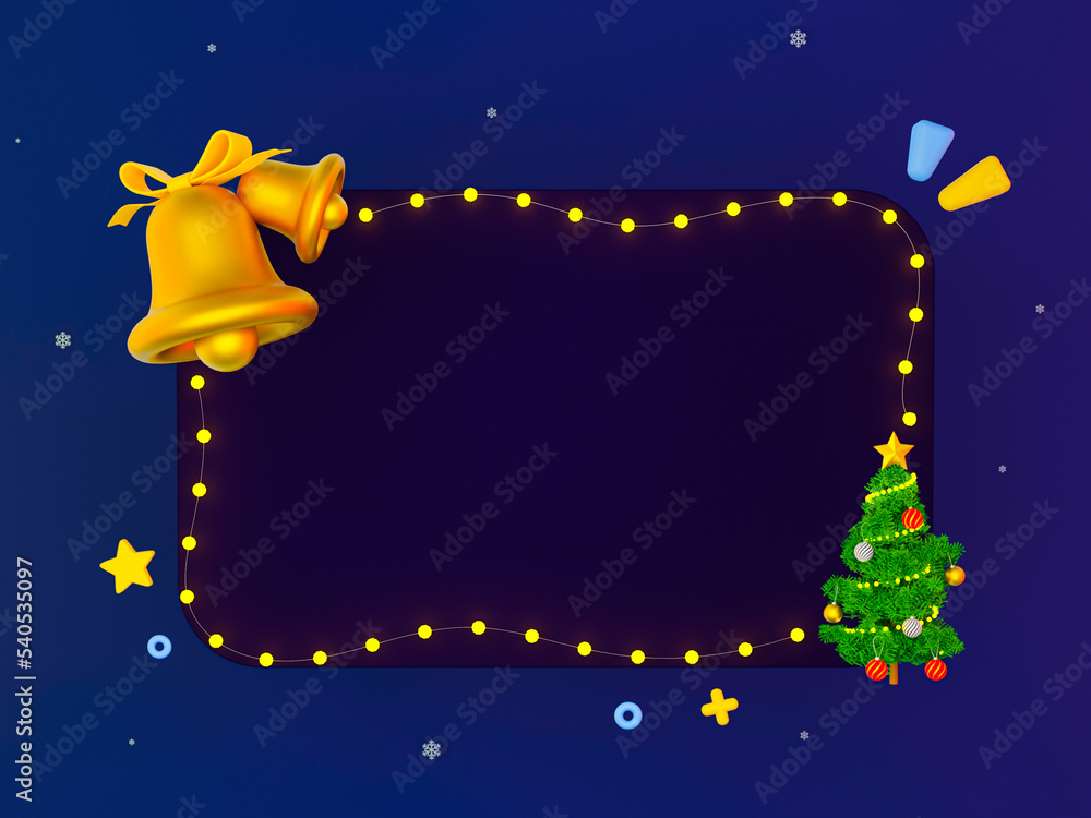 3d minimal chat box in Christmas theme. blank text box template ...