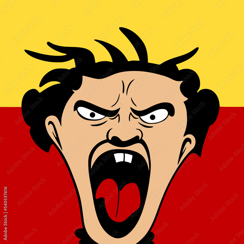 Poster An angry man shouting at the viewer, vintage comic magazine ...