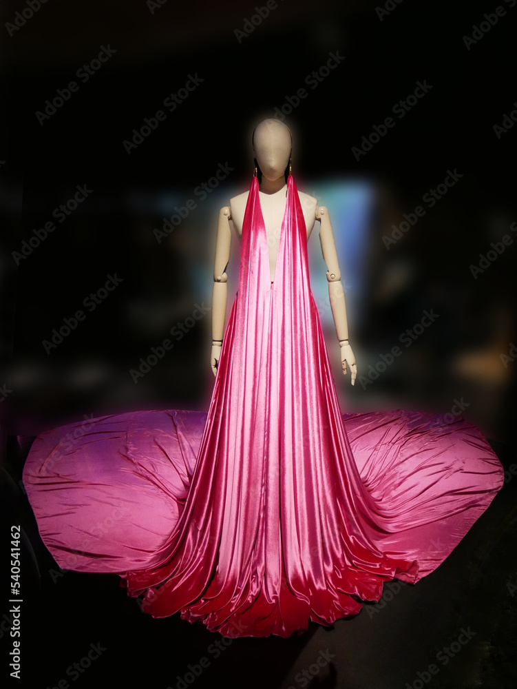 View of a haute couture dress by Elsa Schiaparelli, fashion designer ...