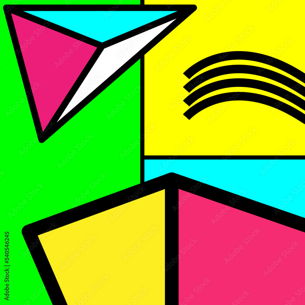 Memphis visual pop art style poster advertising background design Stock ...