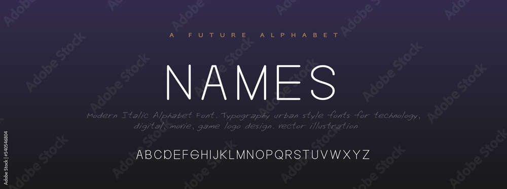 NAMES Elegant alphabet letters font and number. Classic Lettering ...