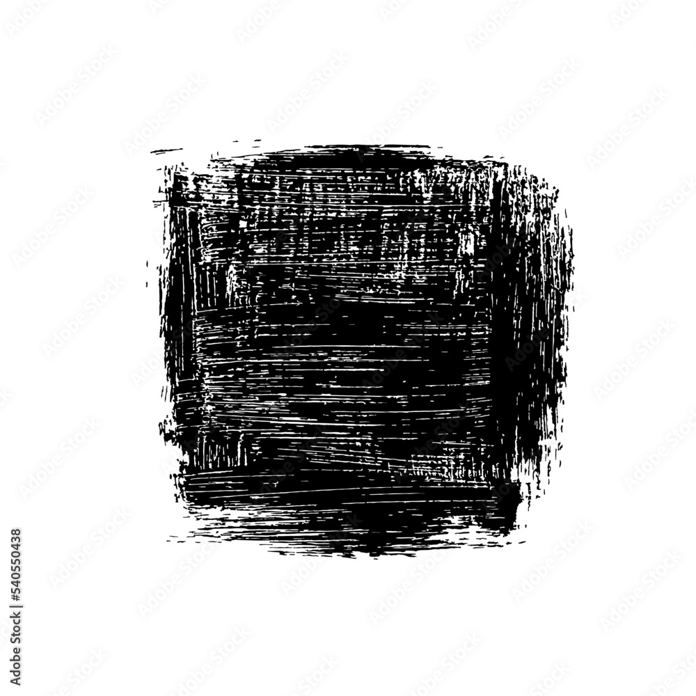 Black Rough Edge Box Isolated On White Background Hand Drawn Brush black-rough-edge-box-isolated-on-white-background-hand-drawn-brush