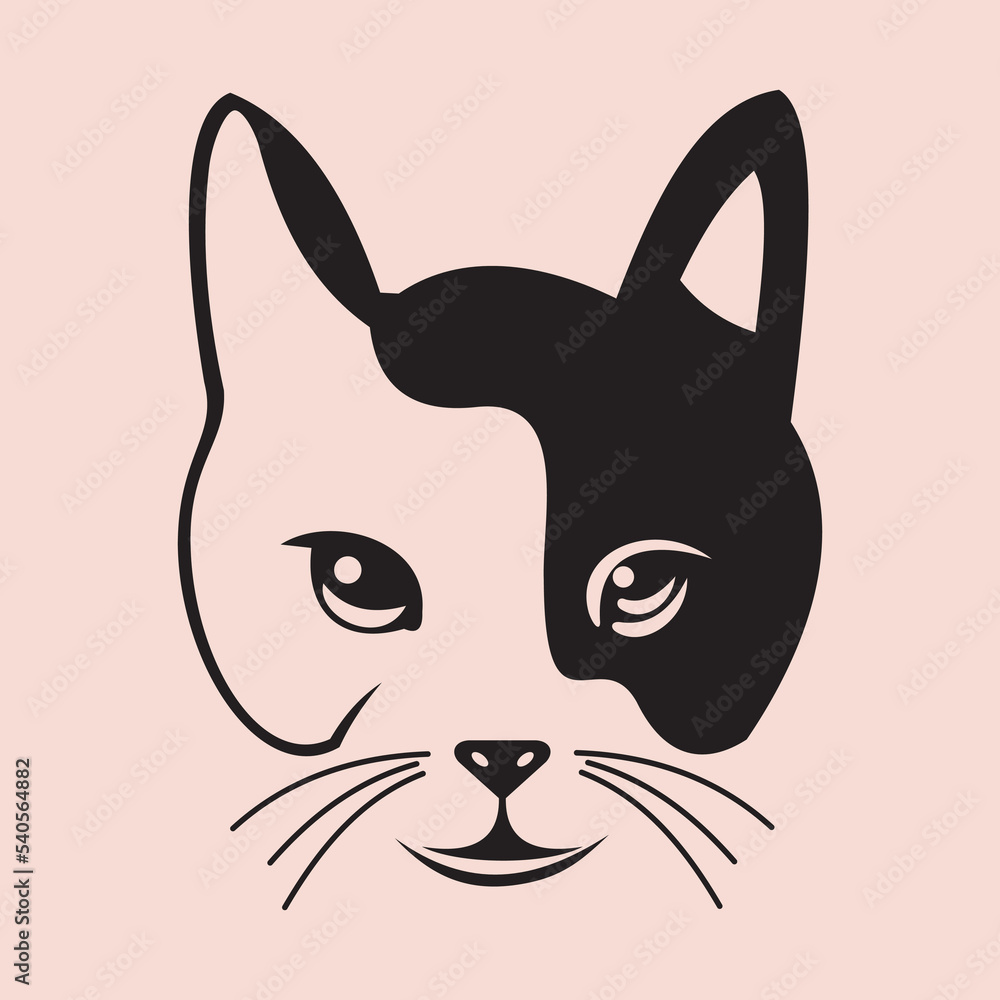 CAT SILHOUETTE SHADOW LINE SKETCH CARTOON- VECTOR ART ILLUSTRATION ...