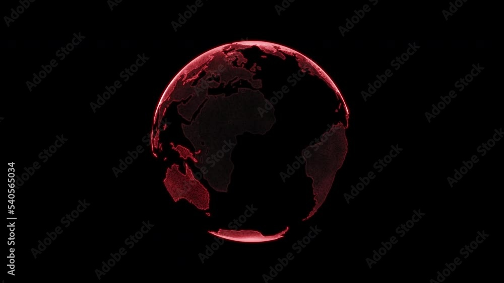 Rotating world globe from particles. HUD. Digital planet Earth ...