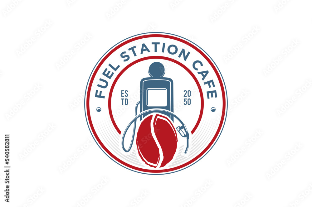 Fuel station cafe logo design coffee bean icon symbol Stock Vector ...
