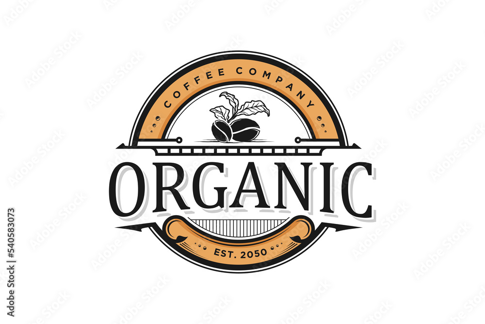 Coffee logo for cafe resto and product label food drink coffee seed ...