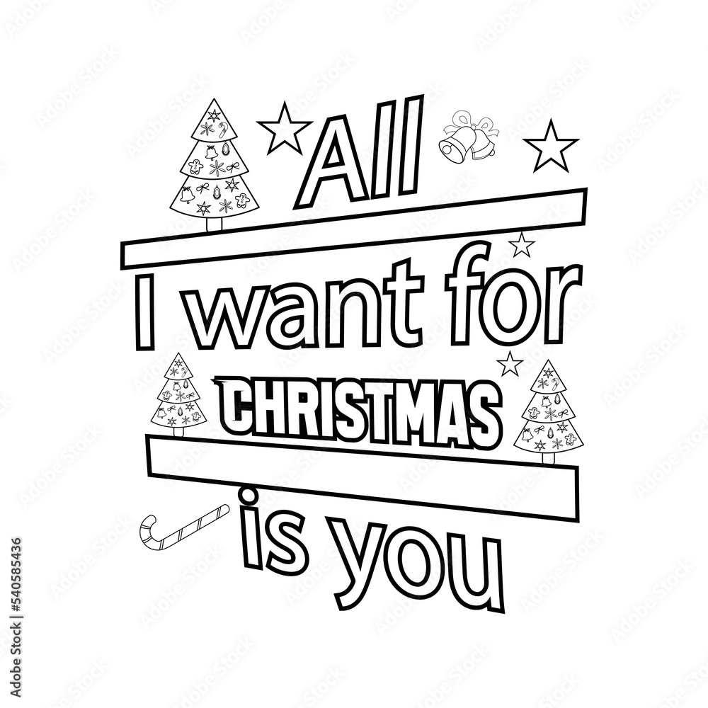 Vetor de Merry Christmas Coloring page. Christmas line art coloring ...