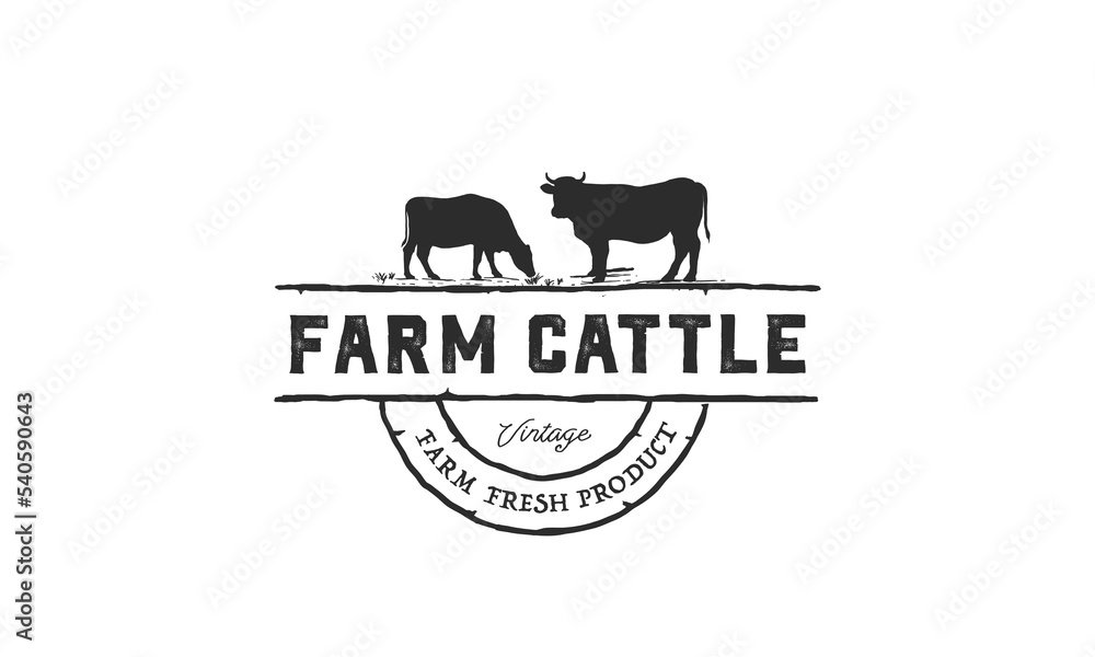 Cattle farm logo graphic design template vector illustration vector ...