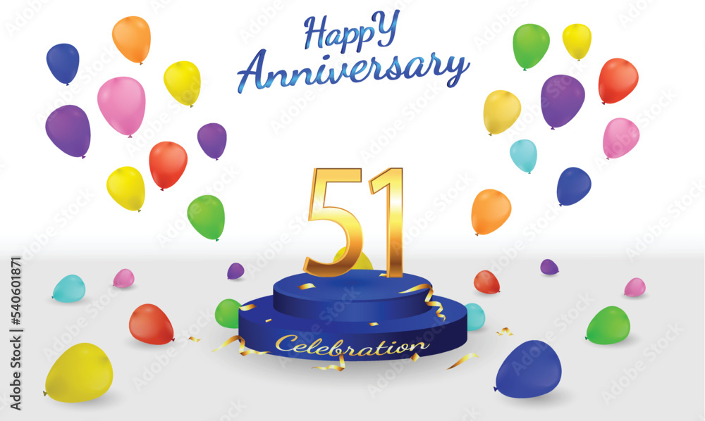 51 aniversary celebration background. 51st anniversary banner. 51 year ...