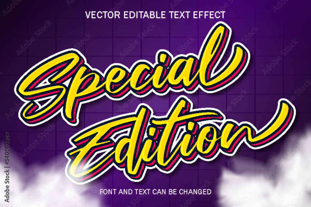 special edition font typography editable text effect style lettering ...