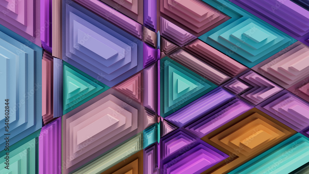Pastel Colored Tech Background with a Geometric 3D Structure. Clean ...