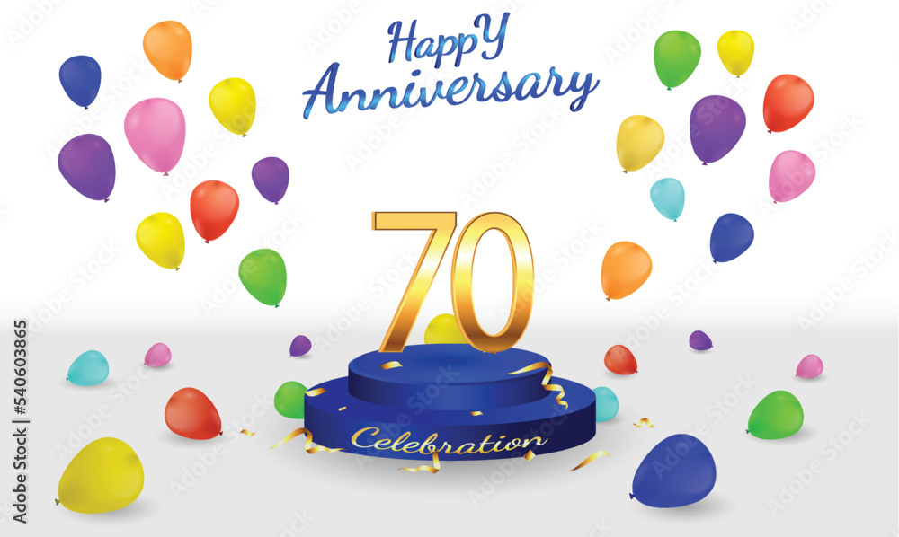 70 aniversary celebration background. 70th anniversary banner. 70 year ...