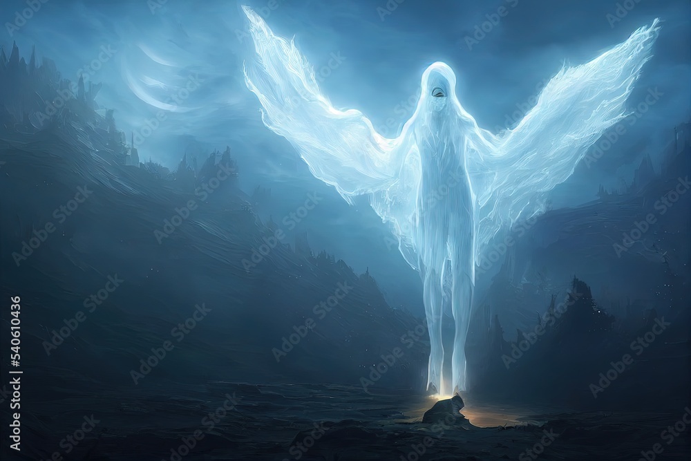 Fantasy concept showing A giant ghost emerged from another dimension ...