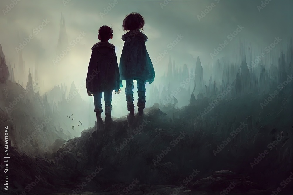 Fantasy concept showing A giant ghost emerged from another dimension ...