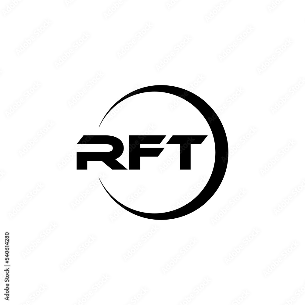 RFT letter logo design with white background in illustrator, cube logo ...