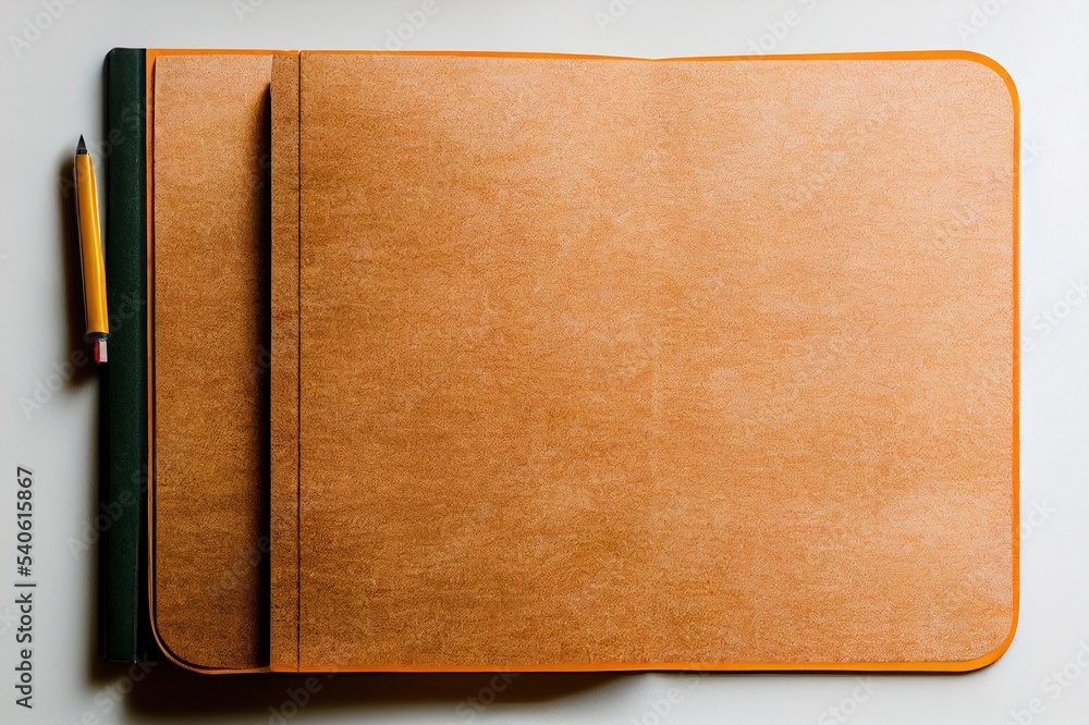 Book mockup blank cover notepad face and back side sketchpad empty ...