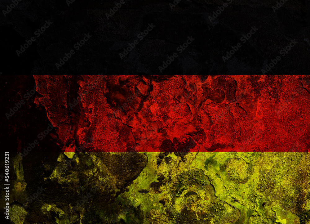 German flag on a rusty wall Stock Illustration | Adobe Stock