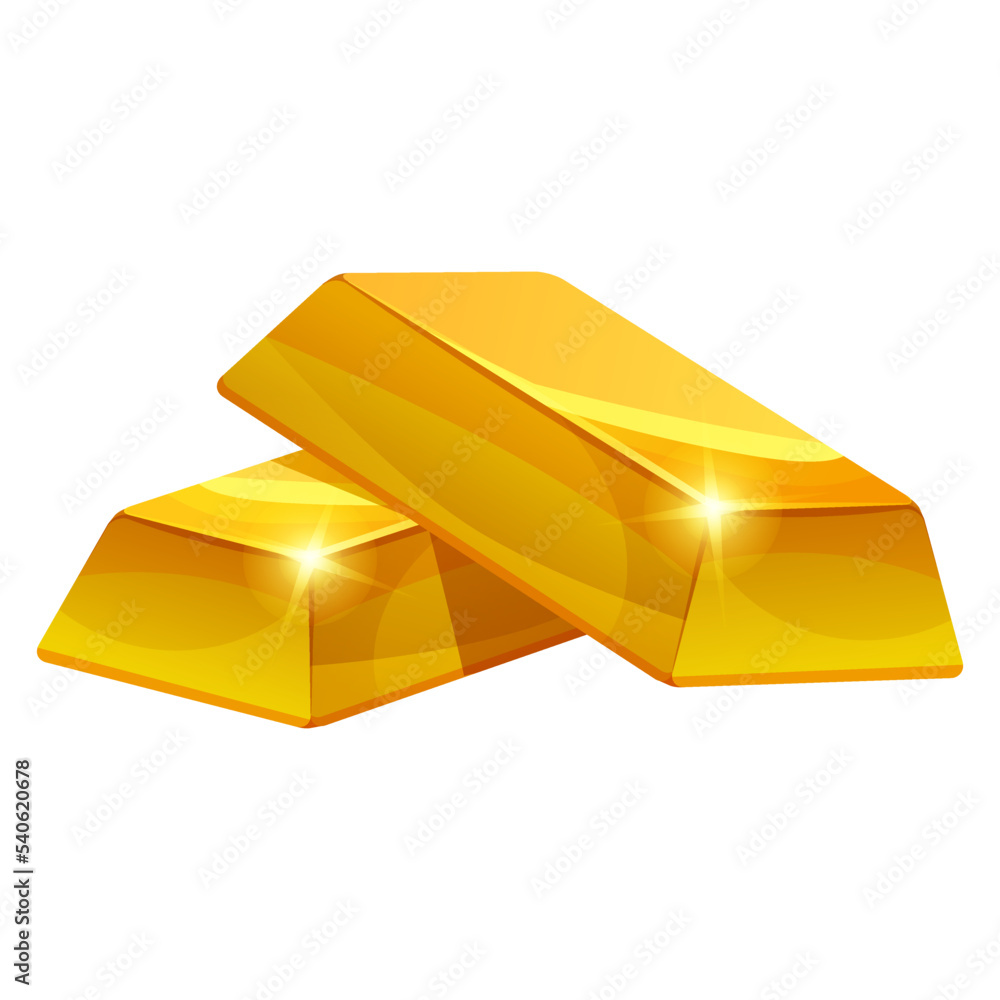 Gold bar icons, ingot. Symbol of richness currency investment, treasury ...