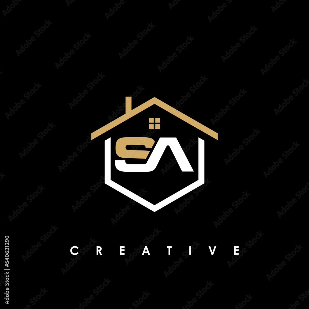 SA Initial Logo Letter House Real Estate Logo Design Stock Vector ...