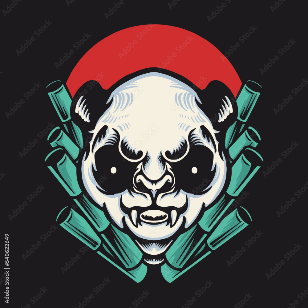 Panda Head Vector Illustration Stock Vector | Adobe Stock