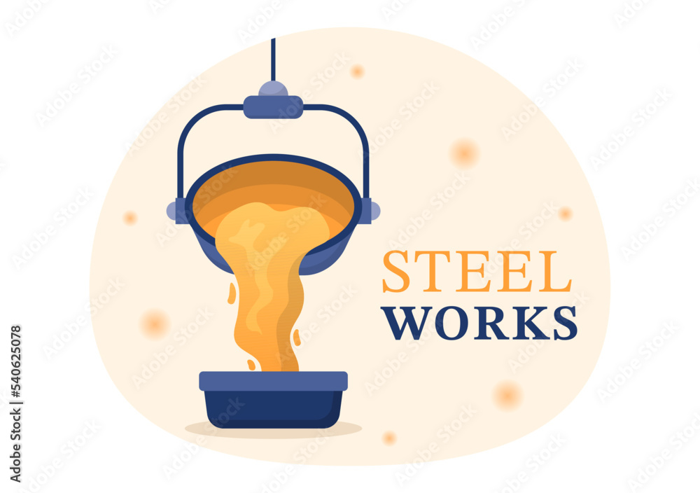 Steelworks with Resource Mining, Smelting of Metal in Big Foundry and ...