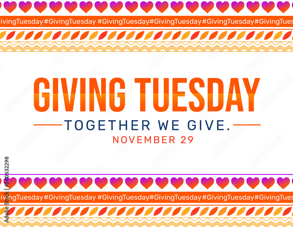Giving Tuesday Banner design in traditional border style with modern ...