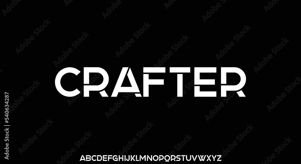 CRAFTER Abstract Modern Alphabet Font. Typography urban style fonts for ...