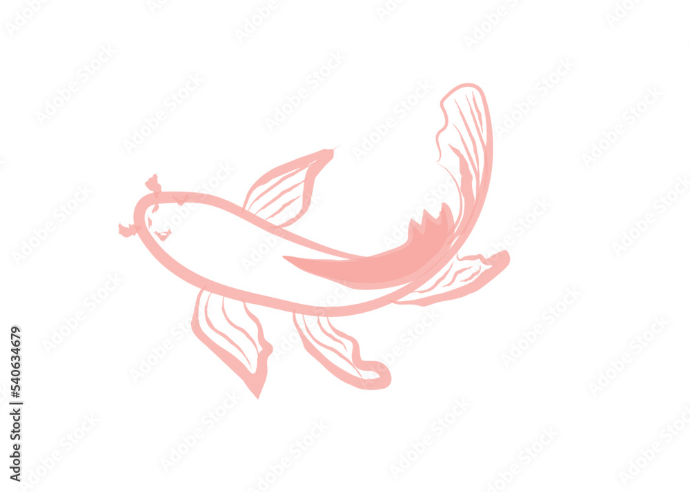 Koi carp posters.Pastel colors. Hand drawn linear painting. Koi Fish ...