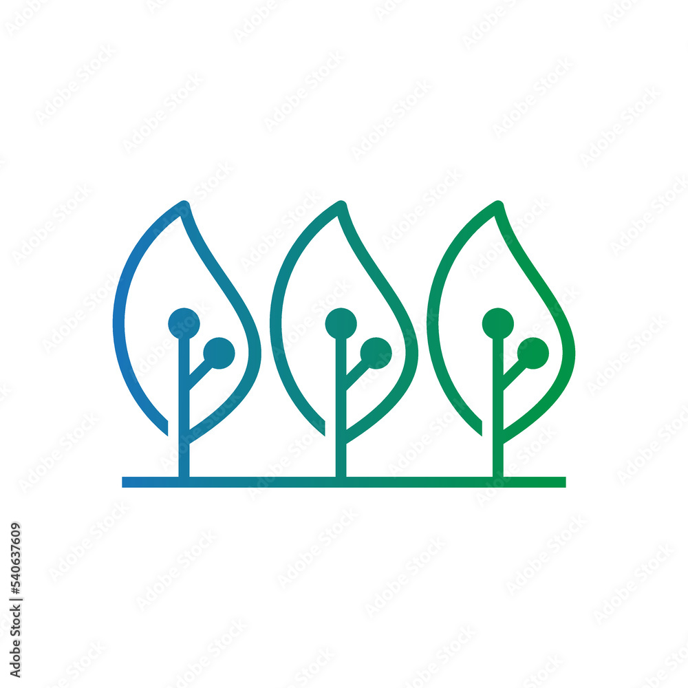 Tree outline Leaf green tech logo designs template isolated Stock ...