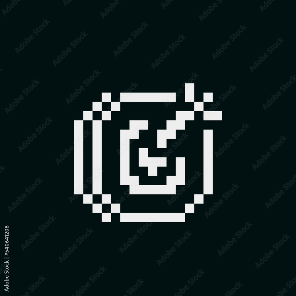 Target and arrow. Pixel art style icon. Goal setting. Achievement and ...