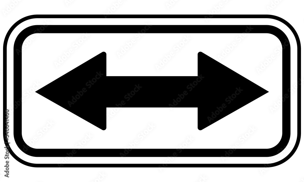 Road sign black double arrow sign Stock Illustration | Adobe Stock