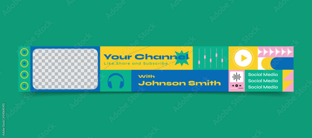 Podcast youtube banner design template Stock Vector | Adobe Stock